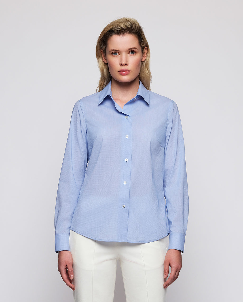 Sky blue fil a fil shirt by MIRTO