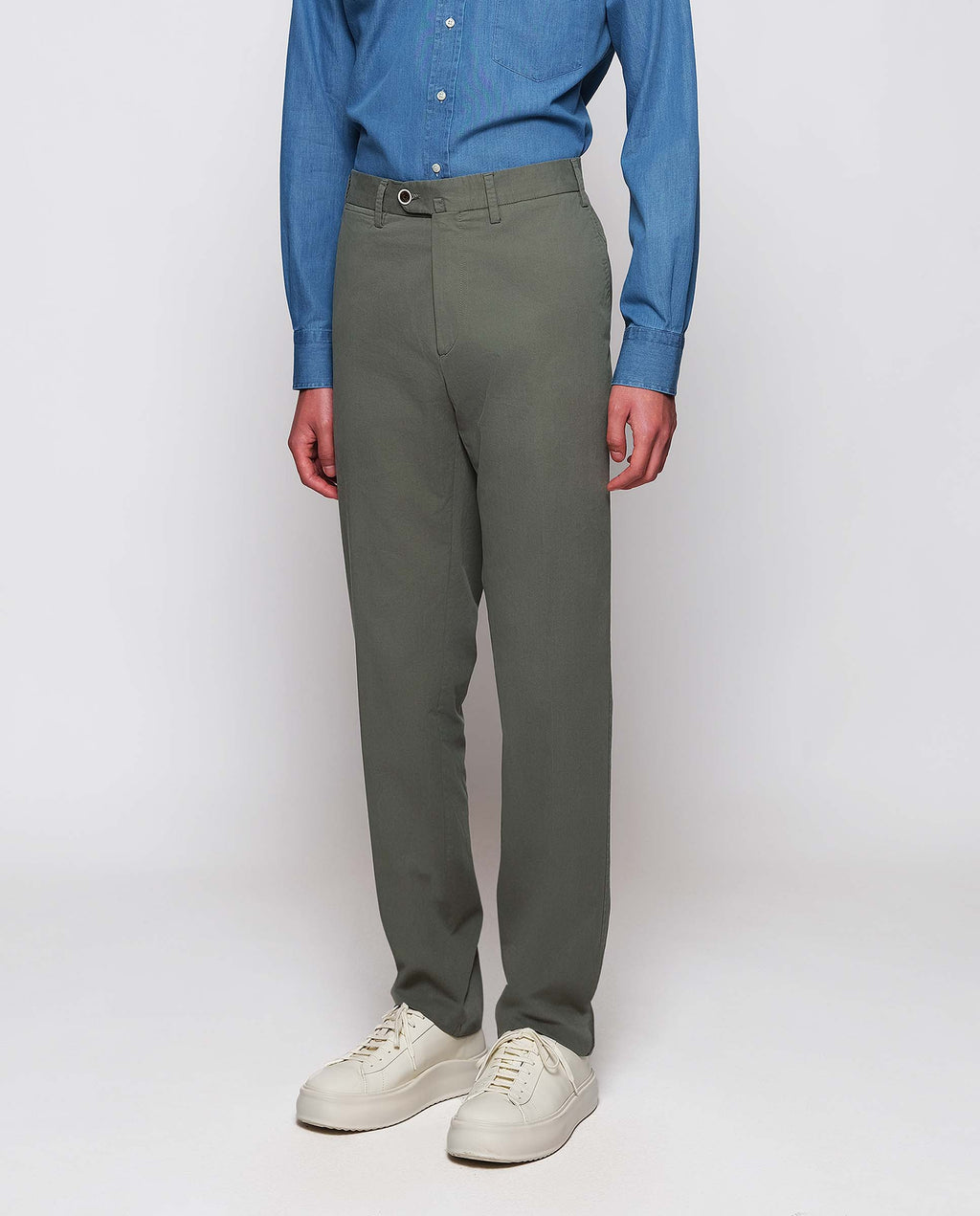 Pantalón chino regular fit algodón confort verde – MIRTO