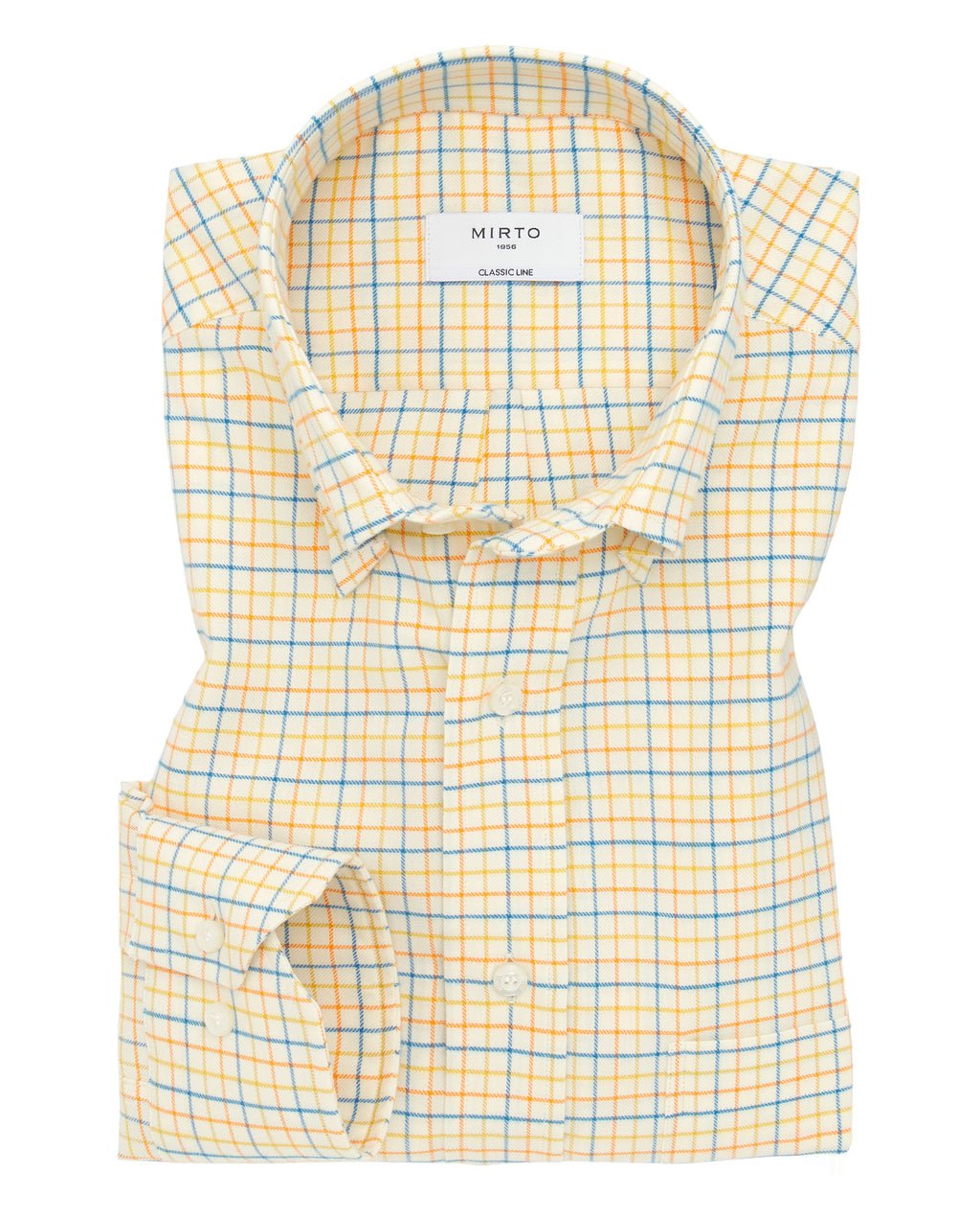 Vanilla plaid casual shirt in flannel effect cotton – MIRTO